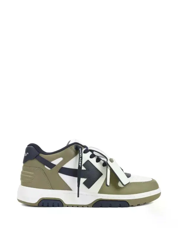 Off-White Out Of Office Arrow-logo Leather Sneakers - Green
