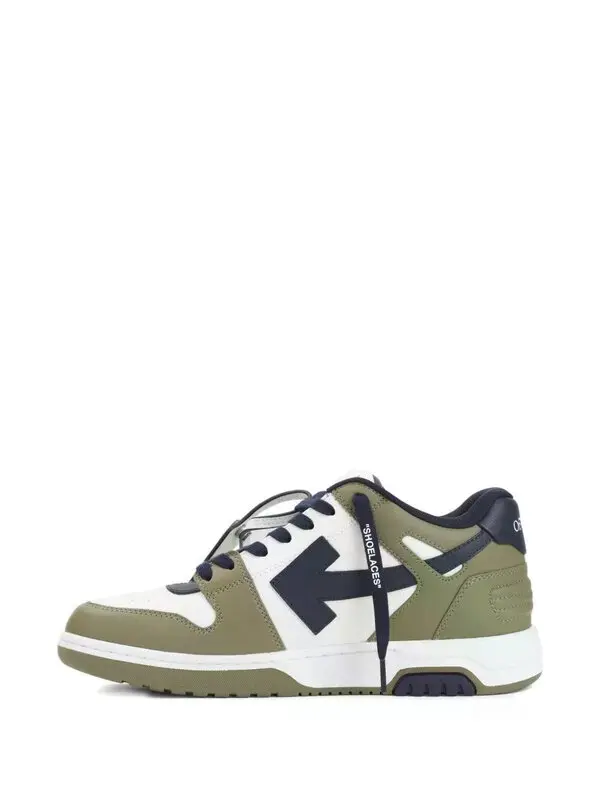 Off-White Out Of Office Arrow-logo Leather Sneakers - Green