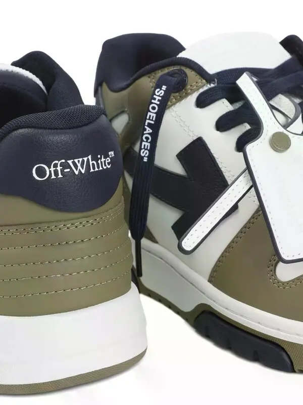 Off-White Out Of Office Arrow-logo Leather Sneakers - Green
