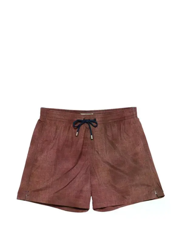 Canali Drawstring Swim Shorts - Brown
