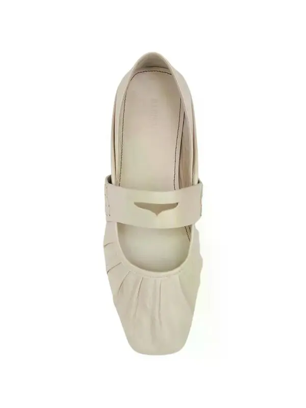 ALOHAS Pleated Leather Ballet Flats