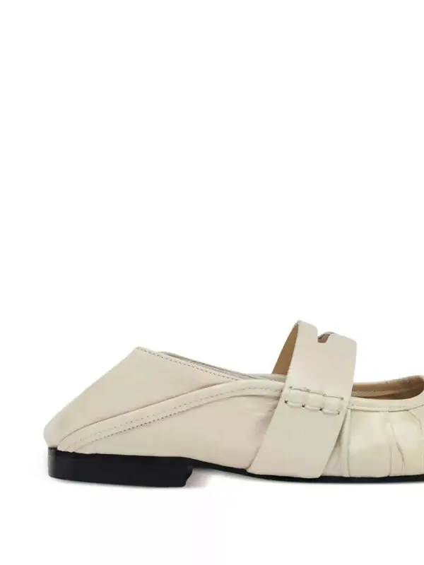ALOHAS Pleated Leather Ballet Flats