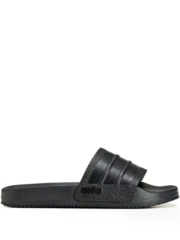 Adidas X Arte Striped Slides - Black