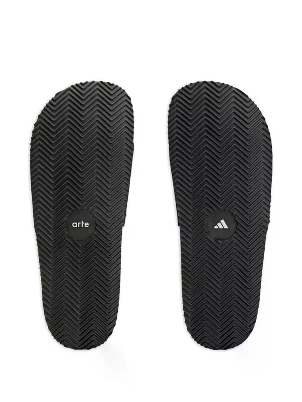 Adidas X Arte Striped Slides - Black