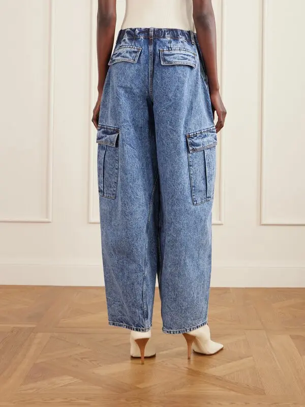 Alaïa Barrel-leg Jeans With Cargo Pockets - Blue