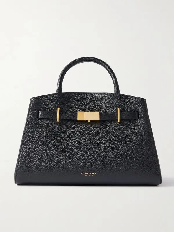 DEMELLIER The Hudson Small Textured-leather Tote - Black