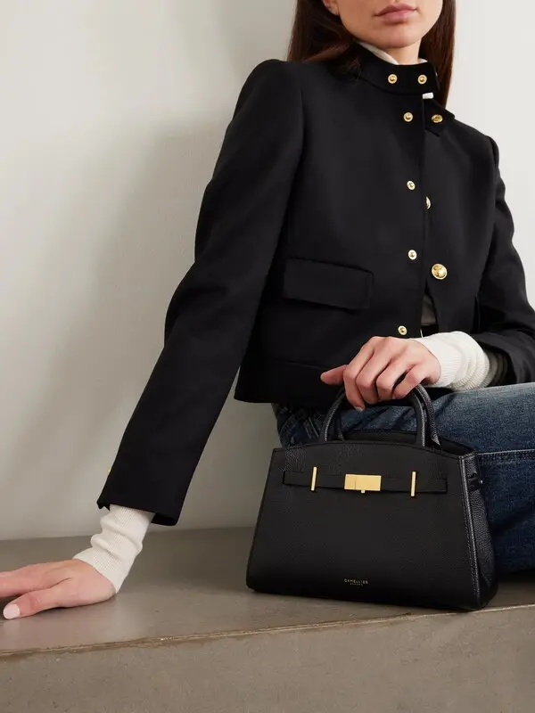DEMELLIER The Hudson Small Textured-leather Tote - Black