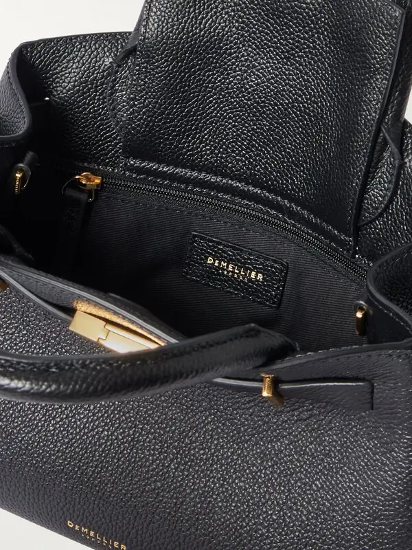 DEMELLIER The Hudson Small Textured-leather Tote - Black