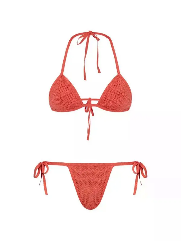 Dsquared2 Crochet Tie-neck Bikini - Orange