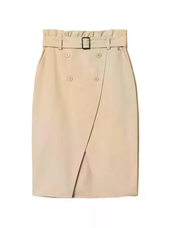 TWINSET Recycled Poplin Midi Skirt