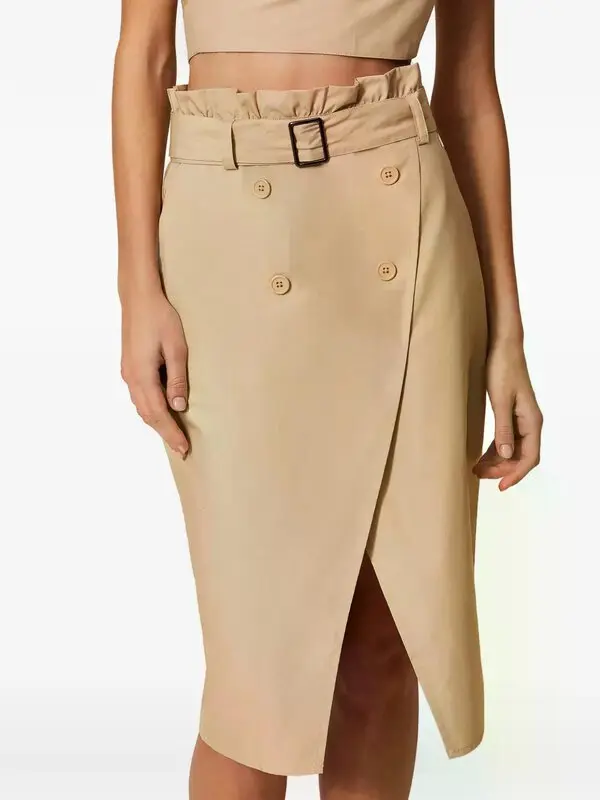 TWINSET Recycled Poplin Midi Skirt