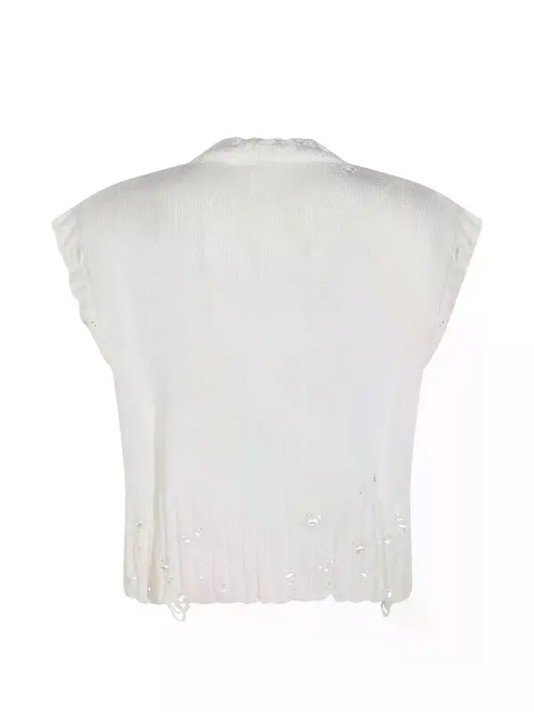 Marni V-neck Distressed Top