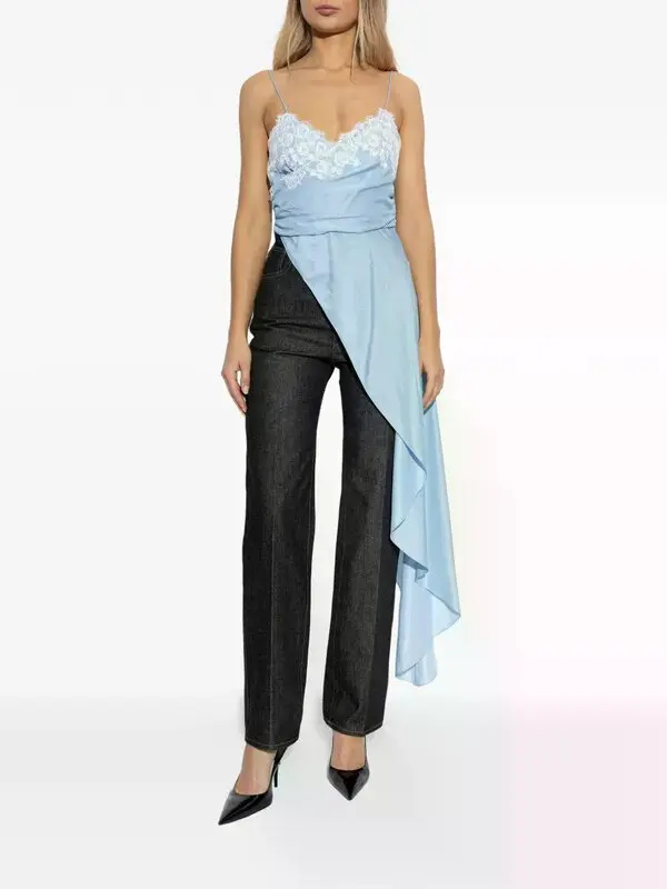 Moschino Lace Asymmetric Blouse - Blue