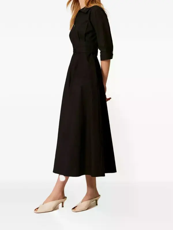 TWINSET Long Poplin Dress With Belt