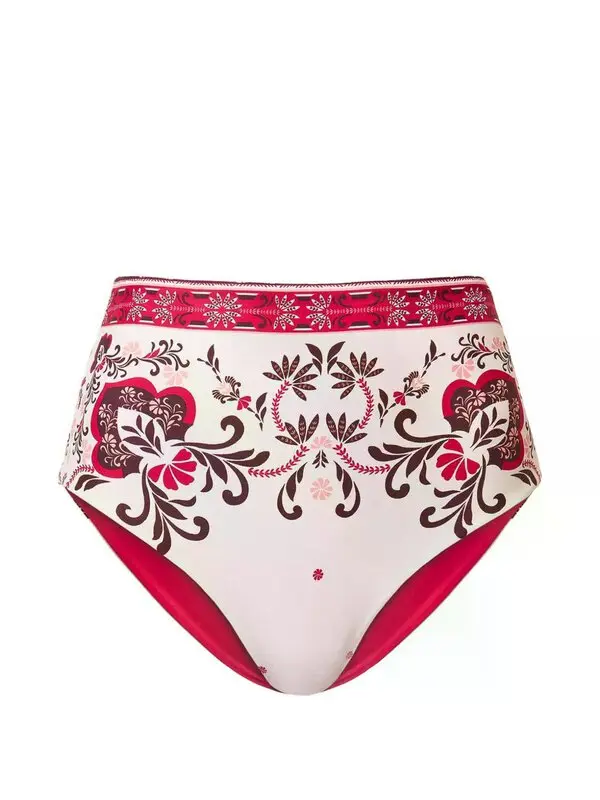 TWINSET Foulard-print High-waist Bikini Bottom - Pink