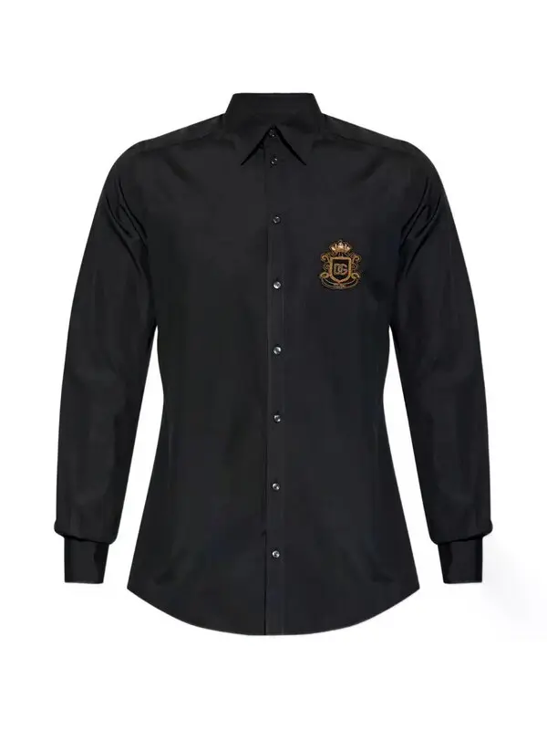 Dolce & Gabbana Logo-embroidered Shirt - Black
