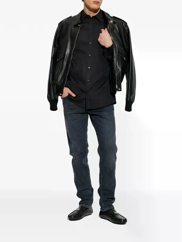 Dolce & Gabbana Logo-embroidered Shirt - Black