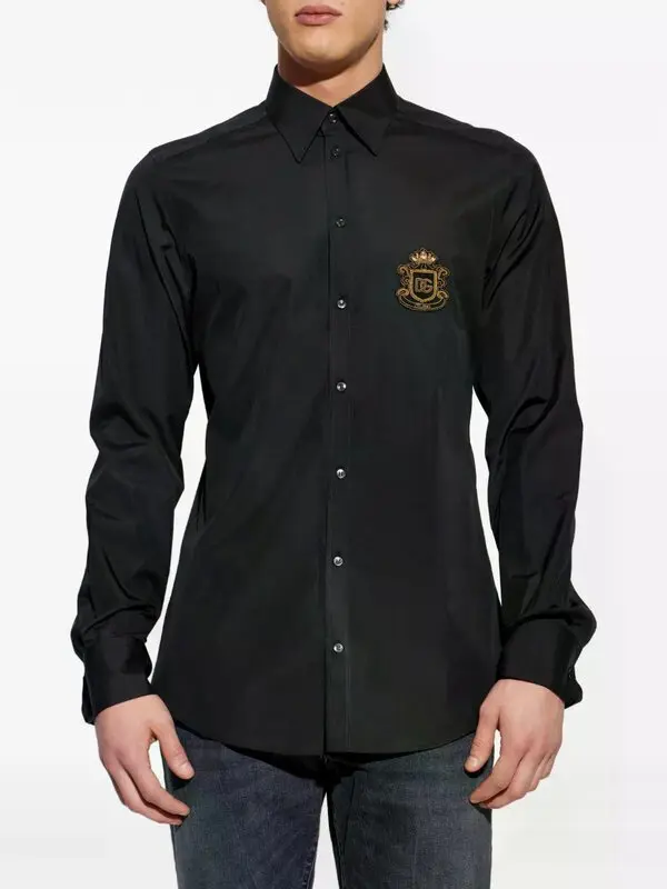 Dolce & Gabbana Logo-embroidered Shirt - Black