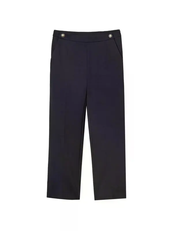 TWINSET Cropped Cigarette Trousers With Decorative Buttons