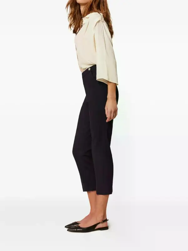 TWINSET Cropped Cigarette Trousers With Decorative Buttons