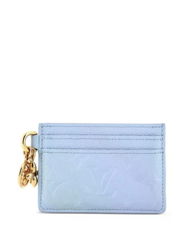 LOUIS VUITTON Charms Monogram Empreinte Leather Card Holder - Blue