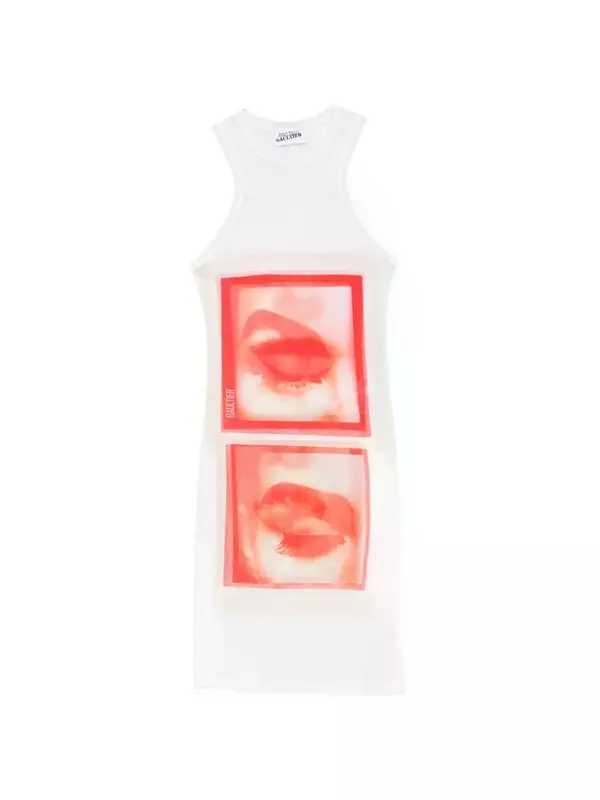 Jean Paul Gaultier Eye Print Mini Dress - White
