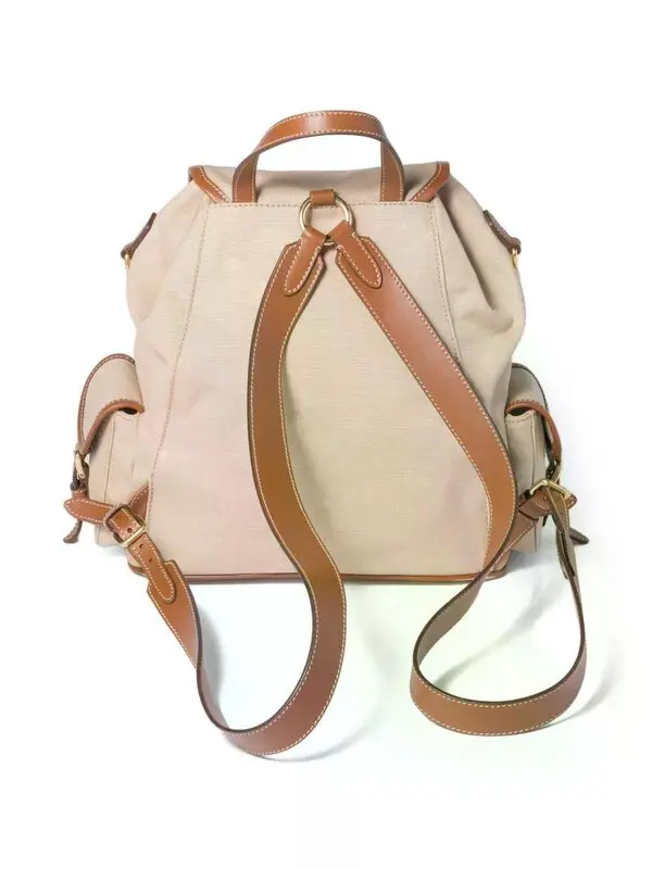 Miu Miu Flap-pocket Strap Canvas Backpack - Neutrals