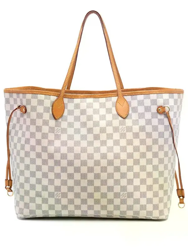 LOUIS VUITTON 2013 Damier Azur Neverfull Gm Tote Bag - White