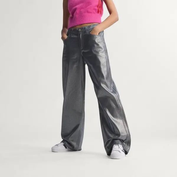 Adidas Firebird Track Pants Denim Silver - Silver Metallic