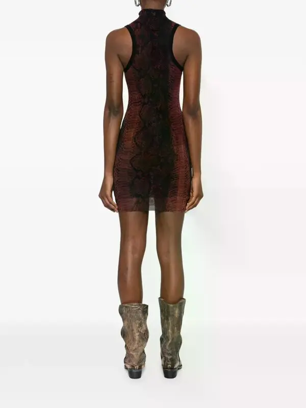JEAN PAUL GAULTIER Snake-pattern Mini Dress - Brown