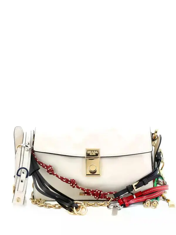 Prada Charms Soft Sound Small Crossbody Bag - White