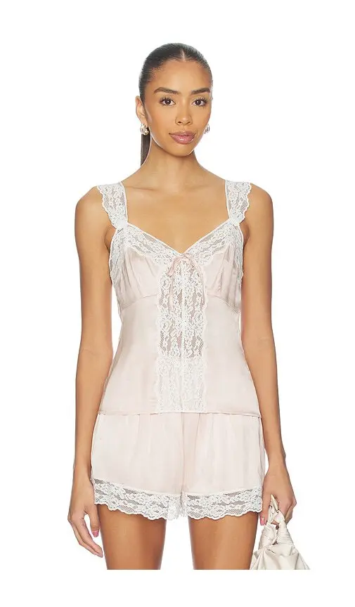 Tularosa Coline Lace Trimmed Top - Blush