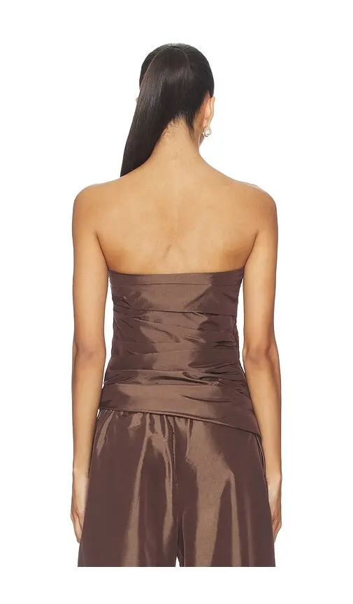 Simkhai Emerson Ruched Bustier Top - Chocolate