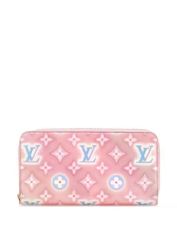 LOUIS VUITTON Zippy Wallet Limited Edition Valentine Floral Monogram Vernis Small Wallets - Pink
