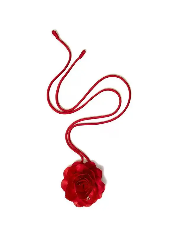 TWINSET Floral-appliqué Satin Choker - Red