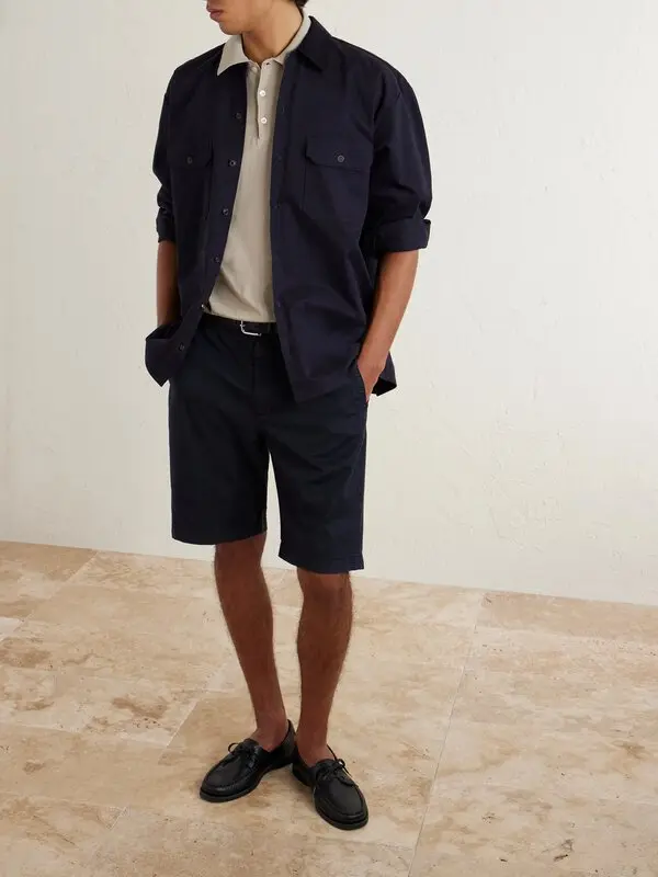 Canali Straight-leg Stretch Cotton-blend Shorts