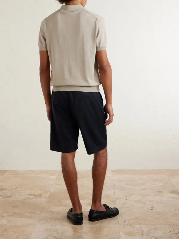 Canali Straight-leg Stretch Cotton-blend Shorts