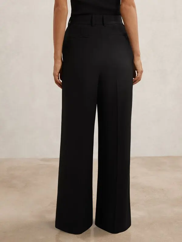 REISS Margeaux Wide-leg Trousers - Black