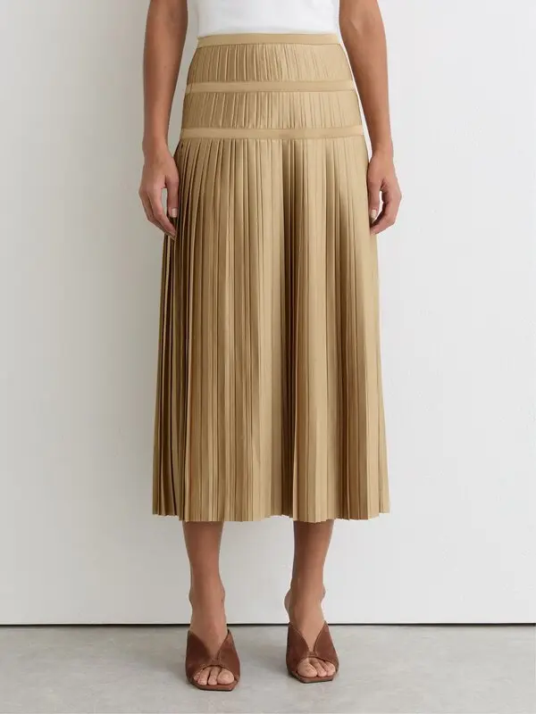 REISS Eva Pleated Midi Skirt