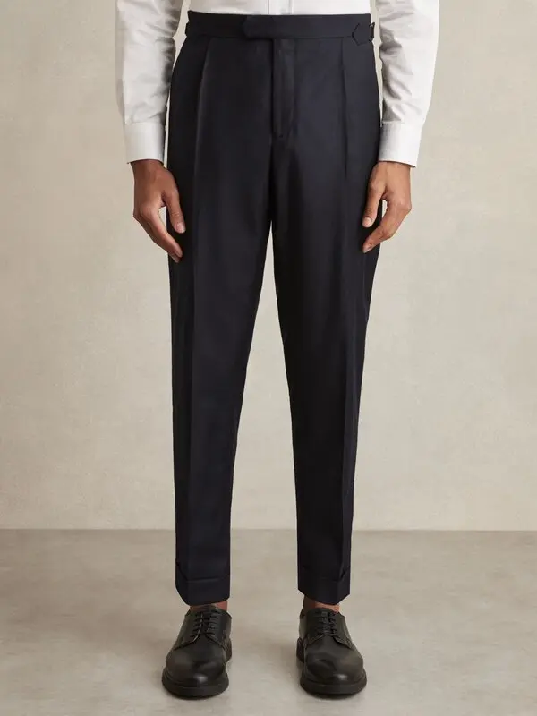 REISS Cantwell Stretch-cotton Tapered Trousers