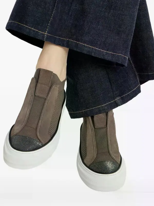 Brunello Cucinelli Knitted Slip-on Sneakers