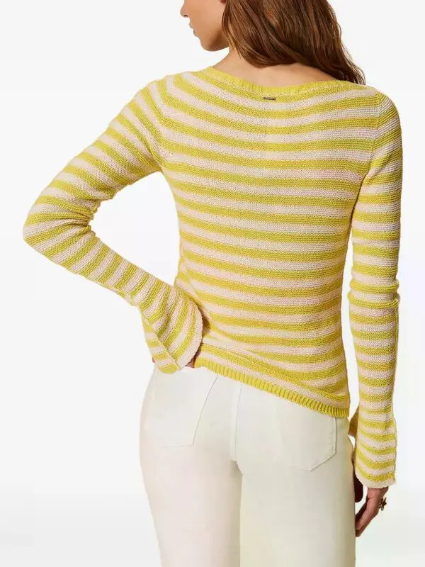 TWINSET Striped Crew-neck Long-sleeve Top