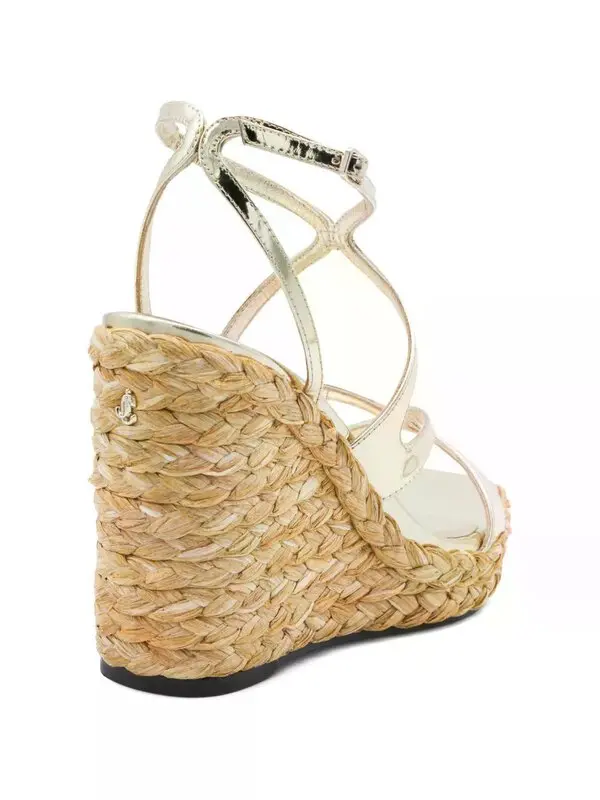 JIMMY CHOO Ayla Metallic-straps Heeled Espadrilles