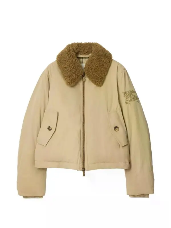 Burberry Embroidered Shearling-collar Jacket