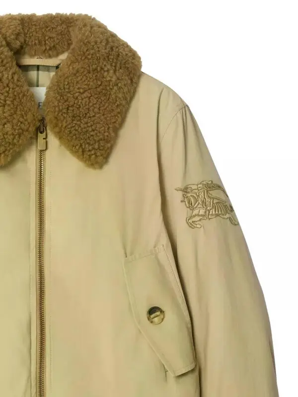 Burberry Embroidered Shearling-collar Jacket
