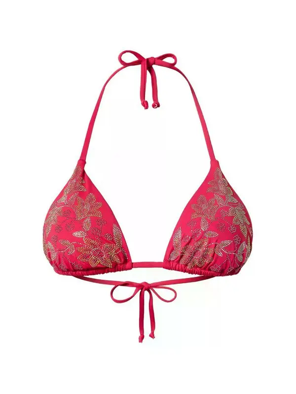 TWINSET Embellished Triangle Bikini Top - Red