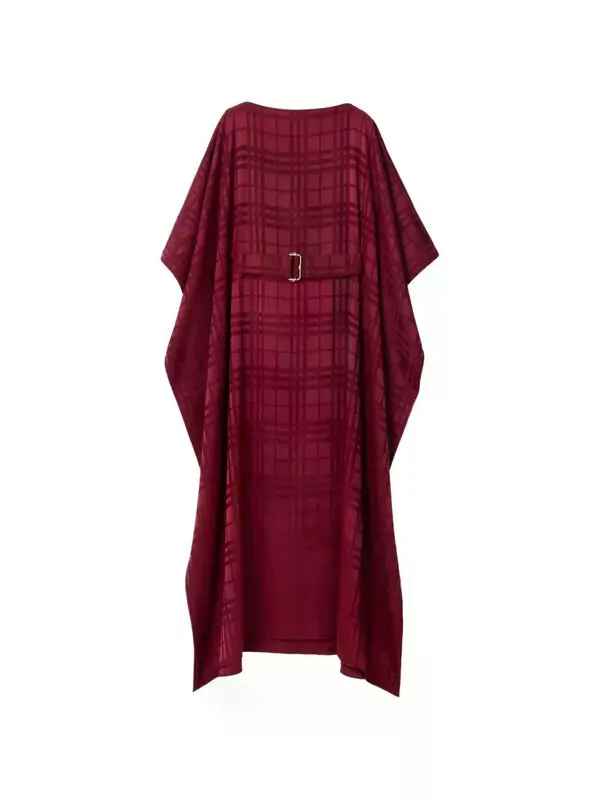 Burberry Check Buckle Silk Maxi Dress