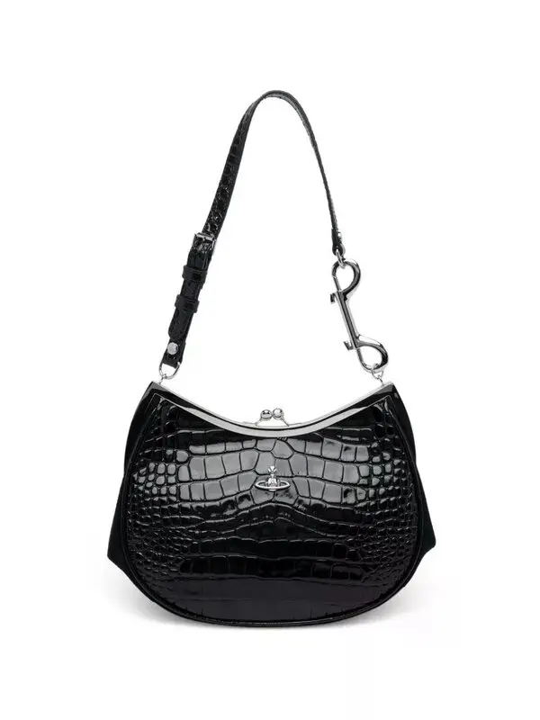 VIVIENNE WESTWOOD Orb-plaque Shoulder Bag - Black