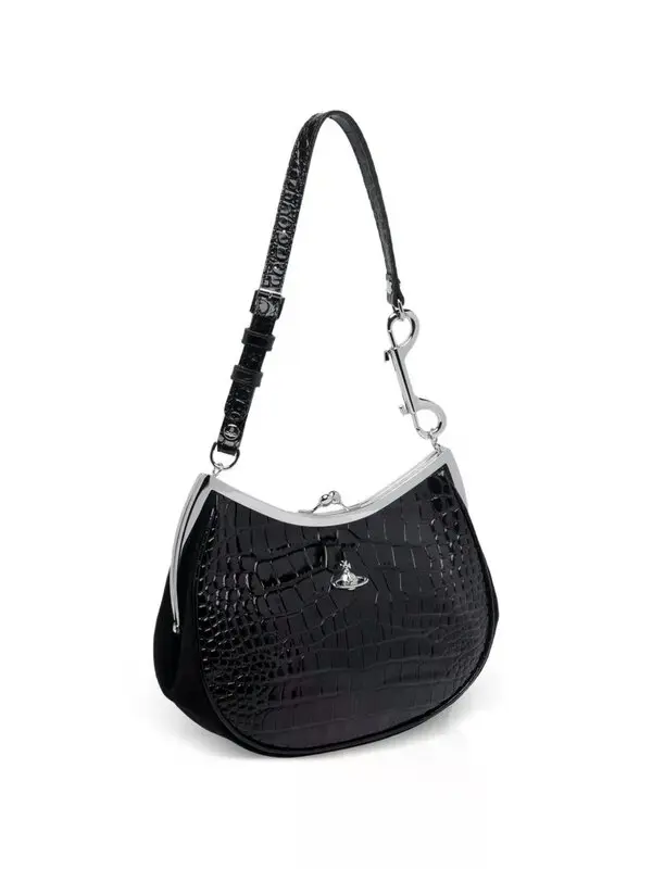 VIVIENNE WESTWOOD Orb-plaque Shoulder Bag - Black