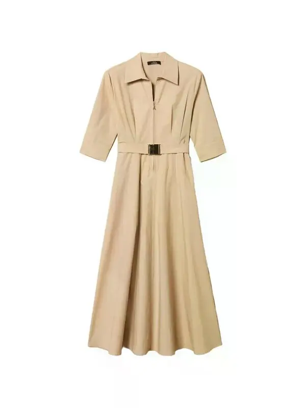 TWINSET Belted Zip-up Midi Dress